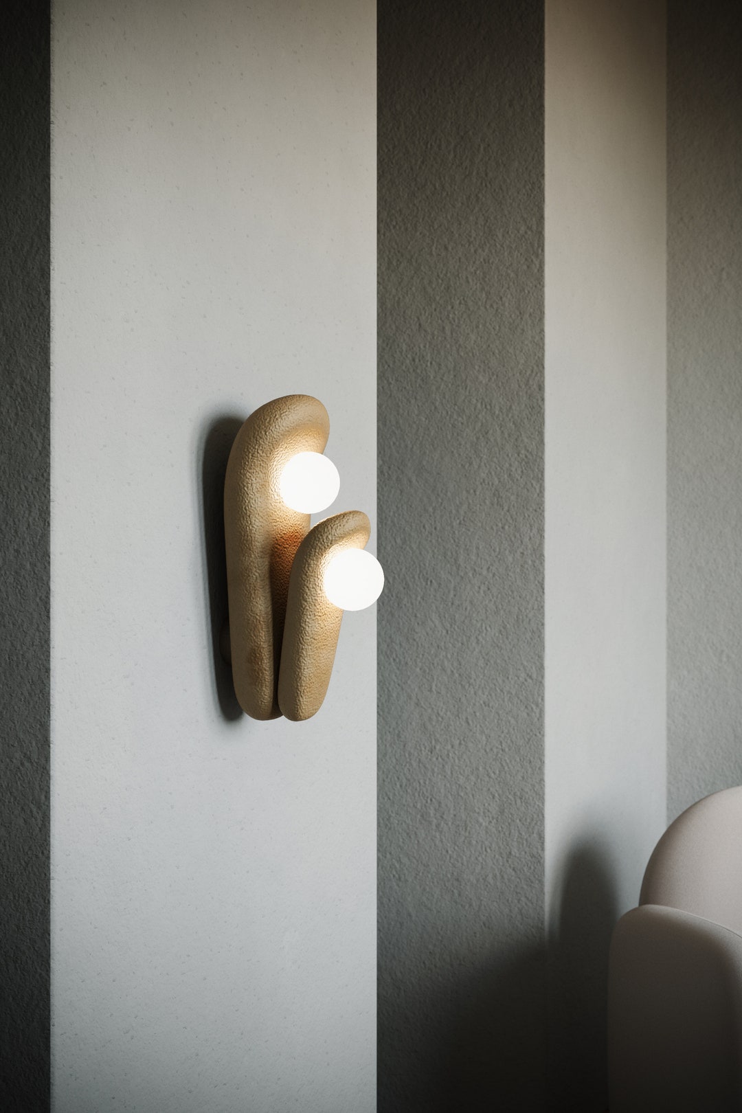 Natural Clay Sconce, Ceramic Wall Light size L Handmade and Unique ...