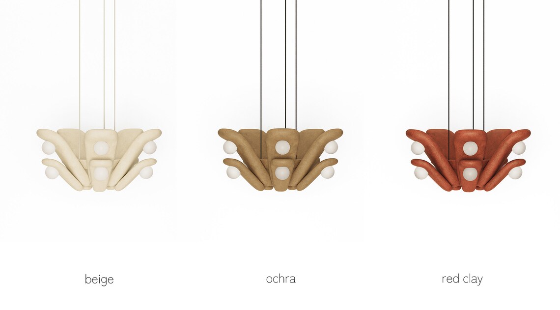 Clay Pendant Light Ceramic Chandeliers Pendant Lamps size - Etsy