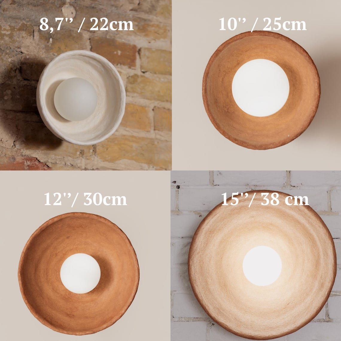 Round Clay Wall Sconce, Bedroom Light, Handmade Wall Lamp - Etsy