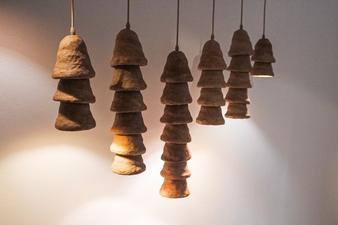 Bell Shaped Pendant Lights Ceramic Bell Chandelier Cascade - Etsy