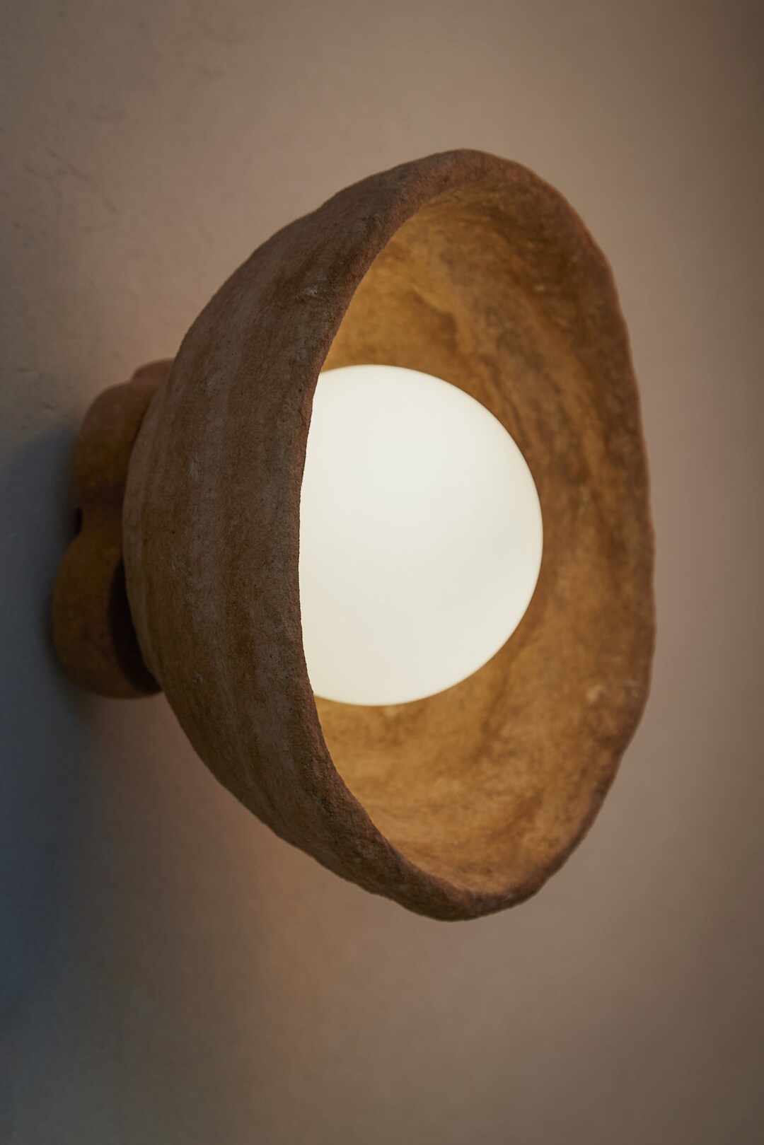 Round Wall Sconce Clay Round Wall Light, Ceramic Led Wall Sconce Ideal ...
