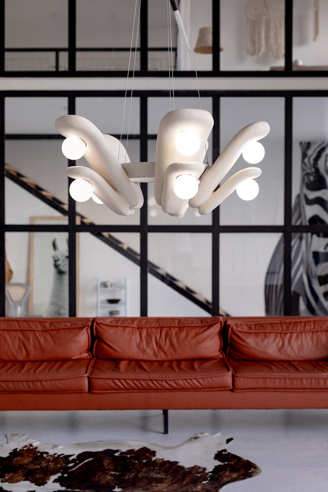 Handcrafted Clay Pendant Light: Modern Chandelier for Dining Room - Etsy