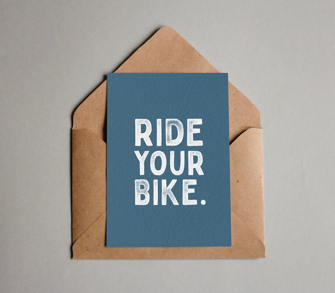 RIDE YOUR BIKE ~ Textured A6 Greeting Card With Kraft Envelope ~ Sage ...