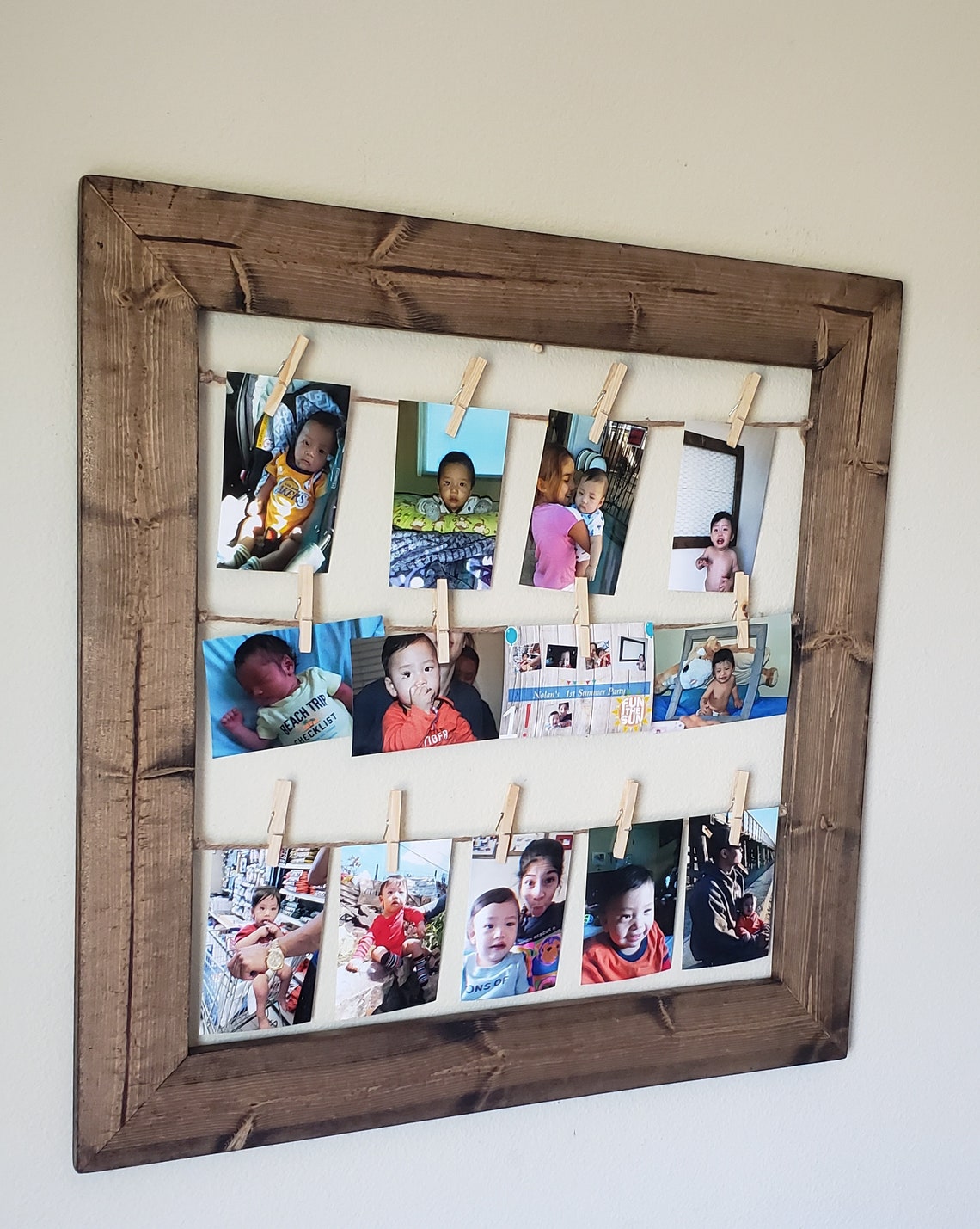 Jumbo Rustic Clothespin Frame left 30x30 Version of Our - Etsy