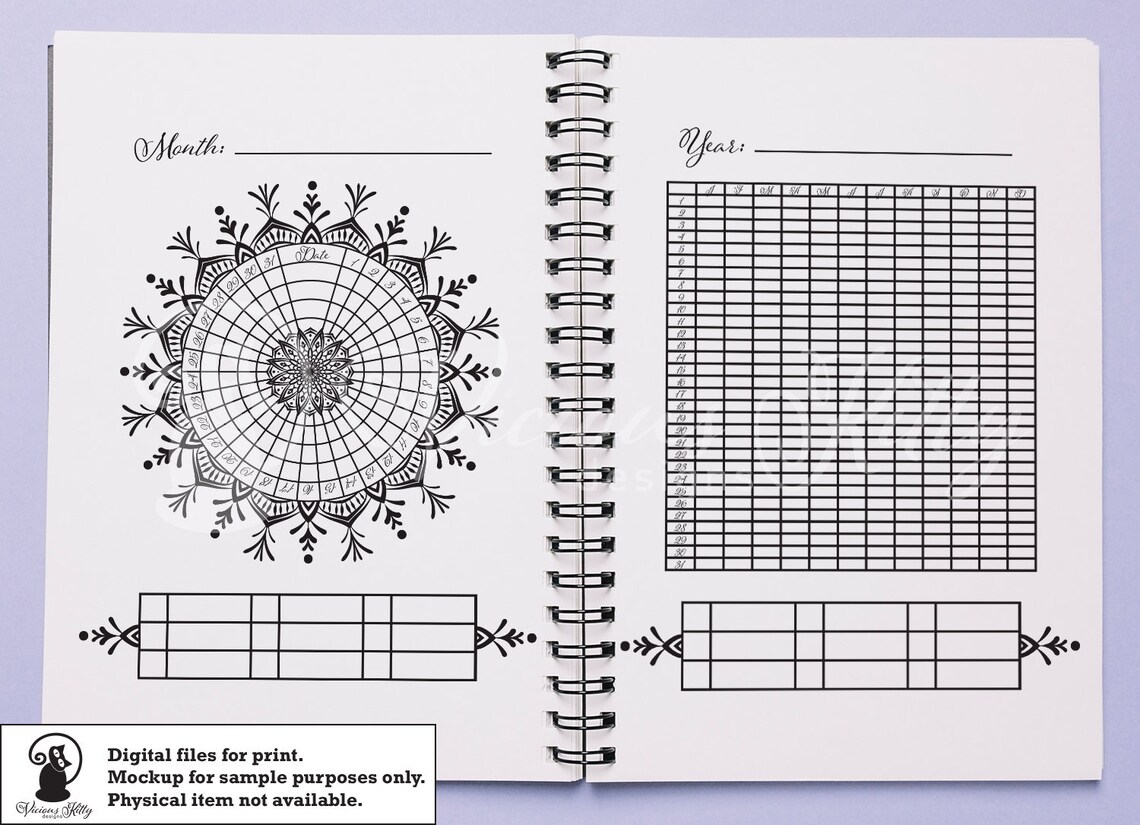 Bullet Journal Mandala Bundle Mood Tracker Stress Tracker - Etsy