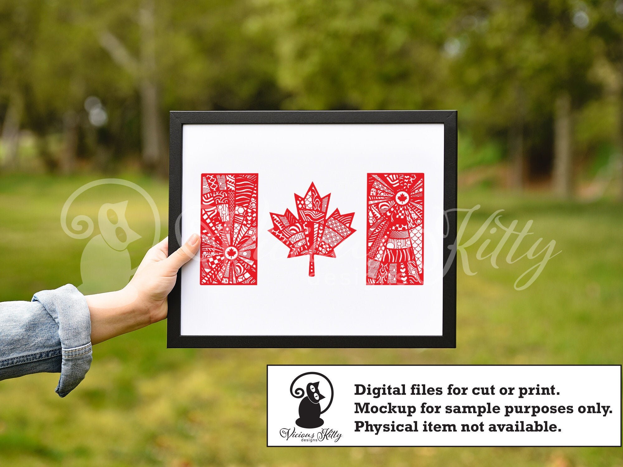 Canada flag zentangle Canadian maple leaf Canada Day | Etsy