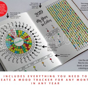 Mood Tracker Printable Full Year Bundle, Printable Coloring Page ...