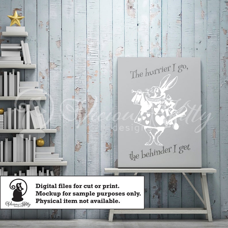 White Rabbit Svg Alice in Wonderland Lewis Carroll Quote | Etsy