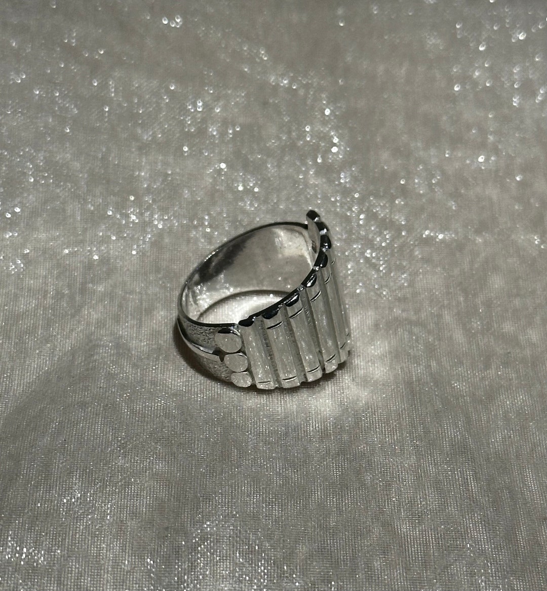 Balafon Instrument Ring , Unique, Handmade, Sterling Silver , Mens Ring ...