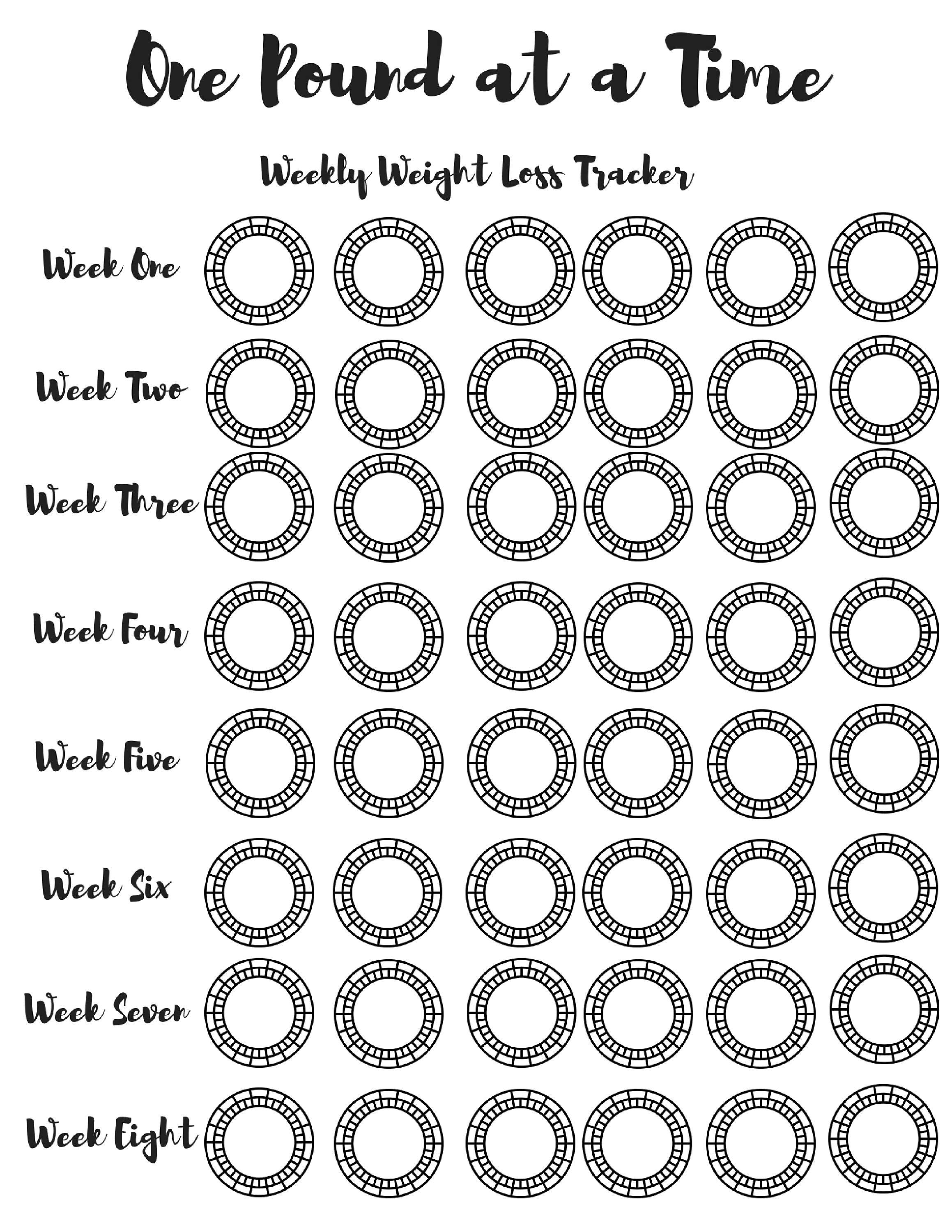 Weekly Weight Loss Tracker Instant Download Etsy