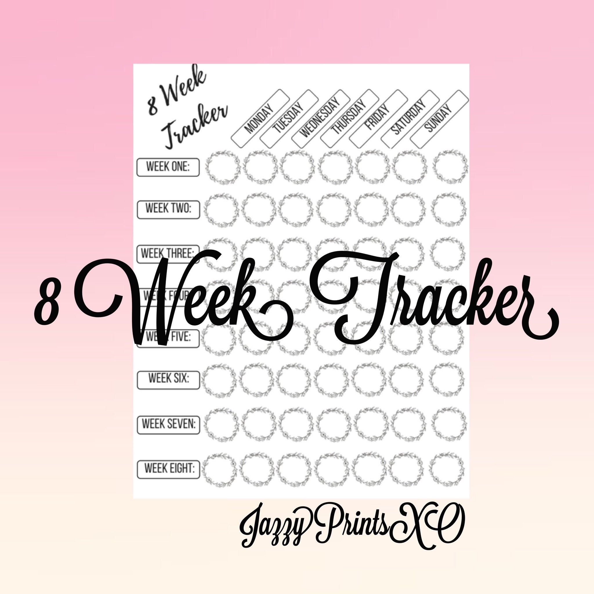 8 Week Floral Tracker Instant Download | Etsy