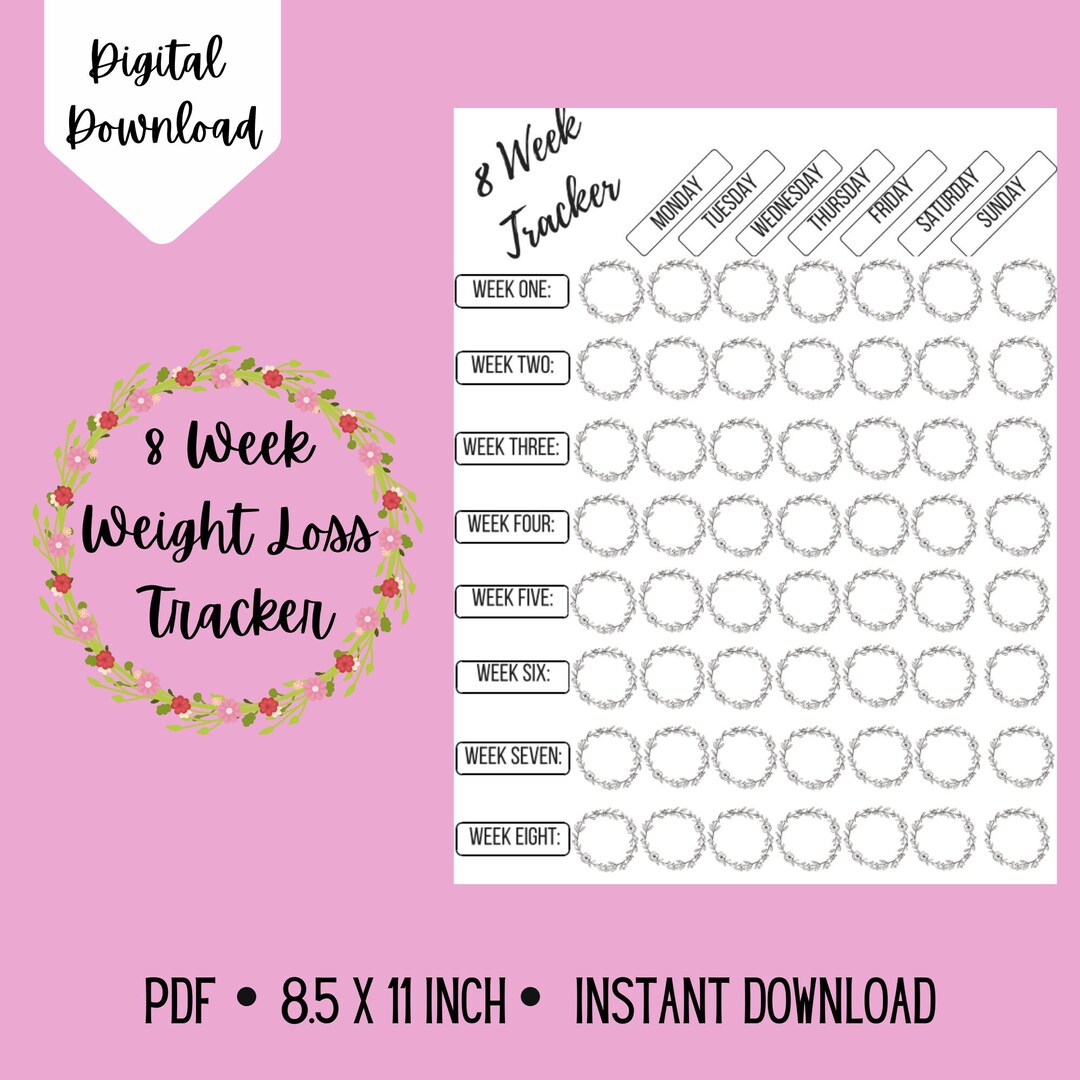8 Week Floral Tracker Instant Download PDF Download - Etsy