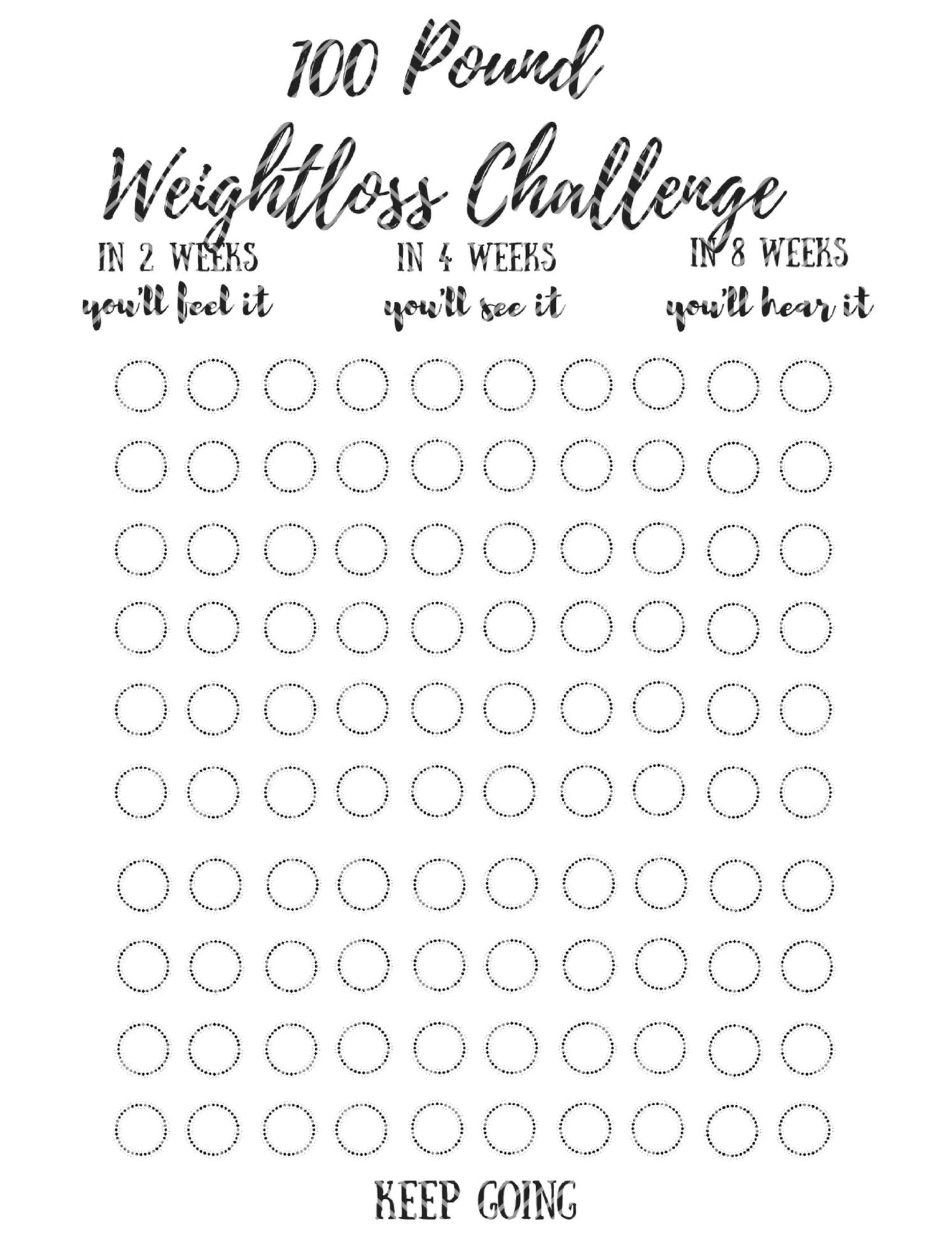 Free Printable 100 Pound Weight Loss Tracker / Pound Tracker Etsy ...