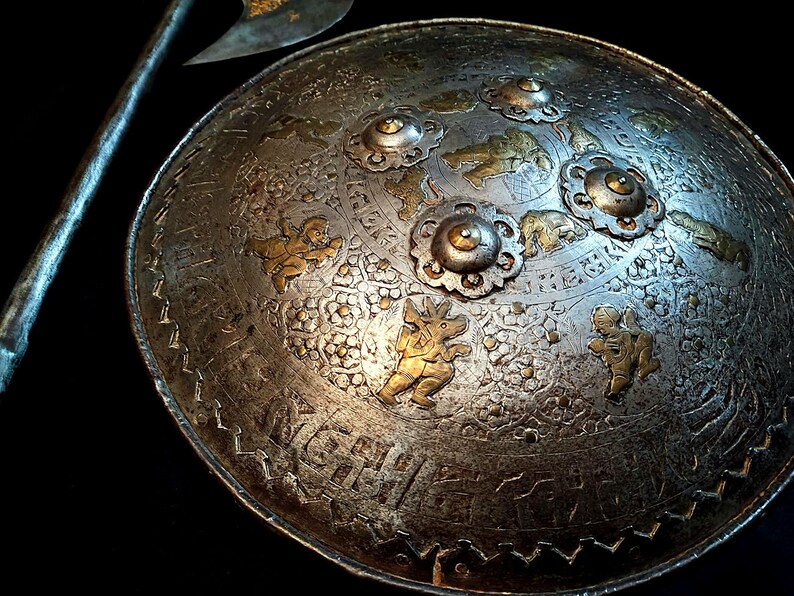 Indo-persian Battle Ax and Shield, 19th Century - Etsy