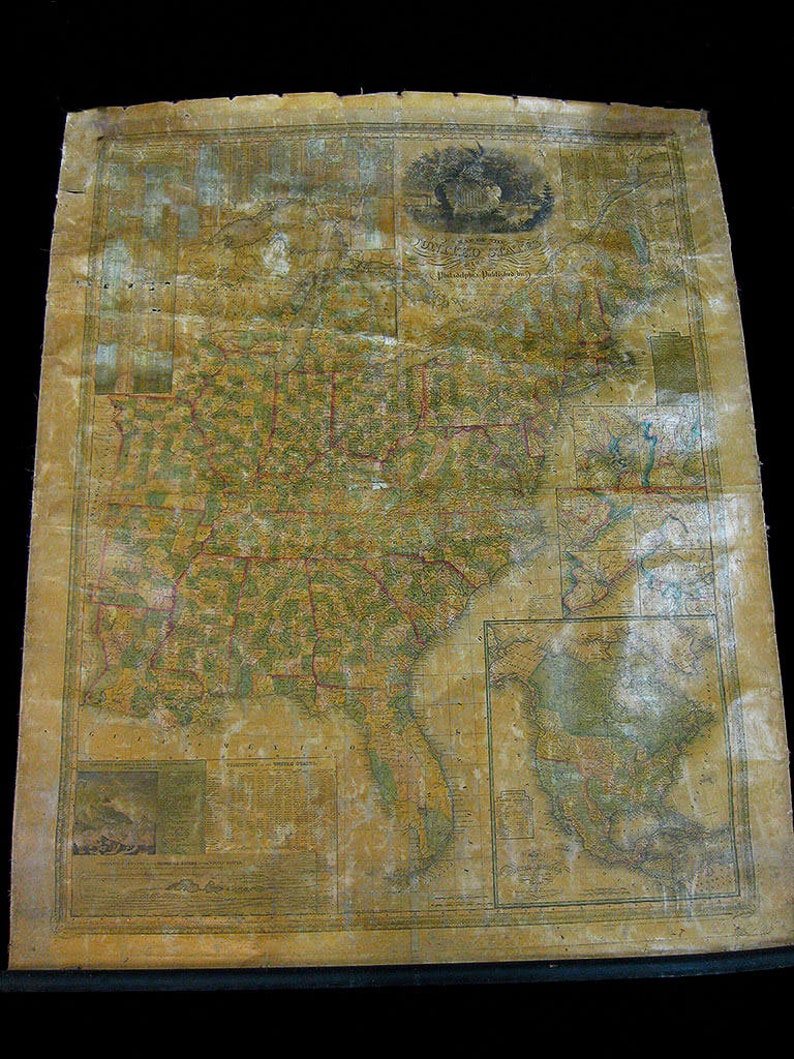 Rare and Large Wall Map "map of United States" From Year 1846 - Etsy