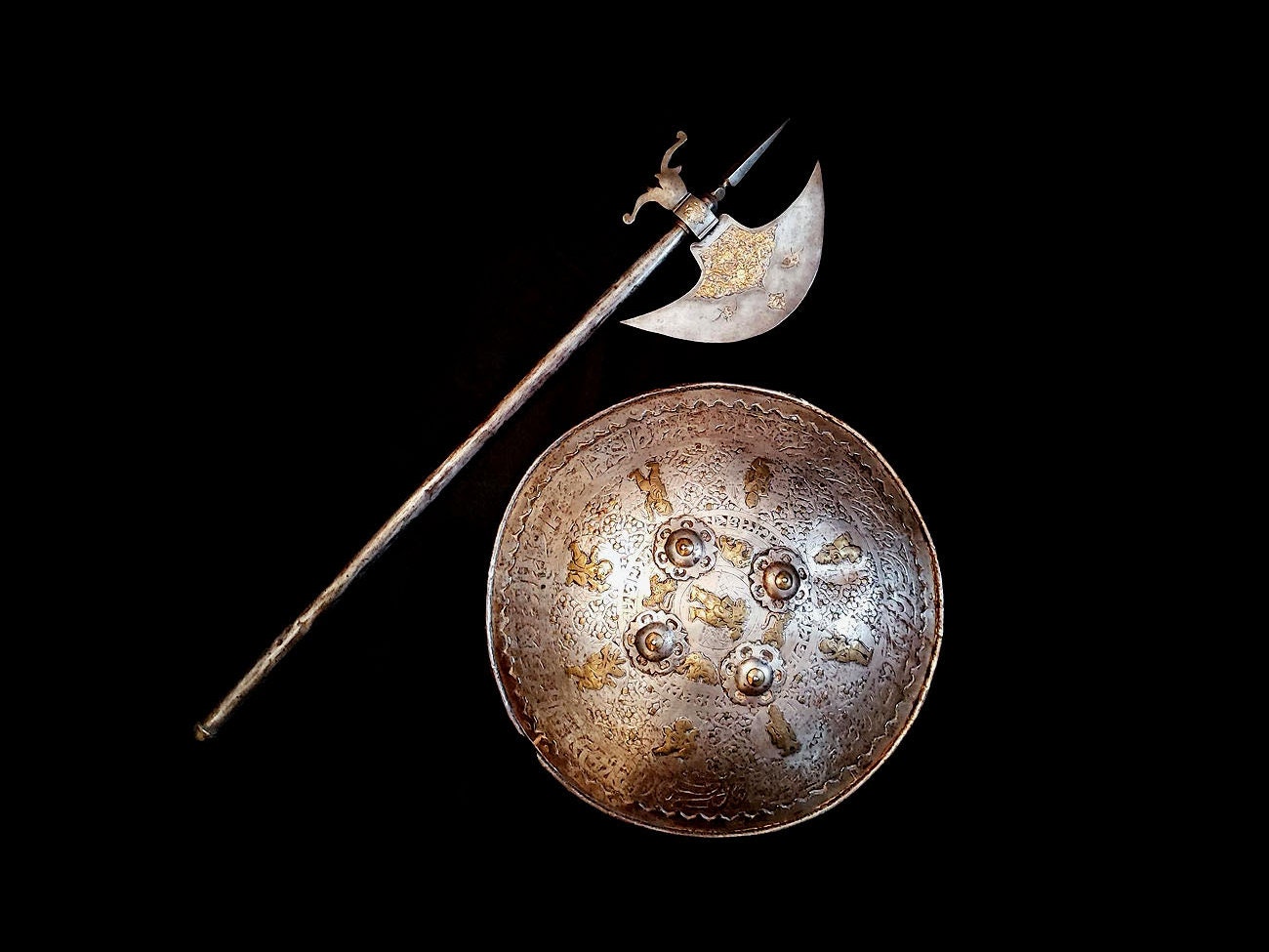 Indo-persian Battle Ax and Shield, 19th Century - Etsy