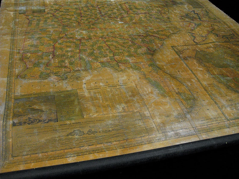 Rare and Large Wall Map "map of United States" From Year 1846 - Etsy