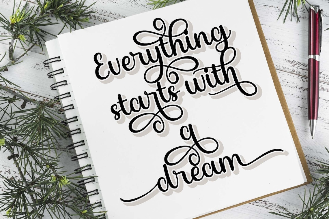 Meghan Script Calligraphy Font With Extra Swirl Characters letters With ...