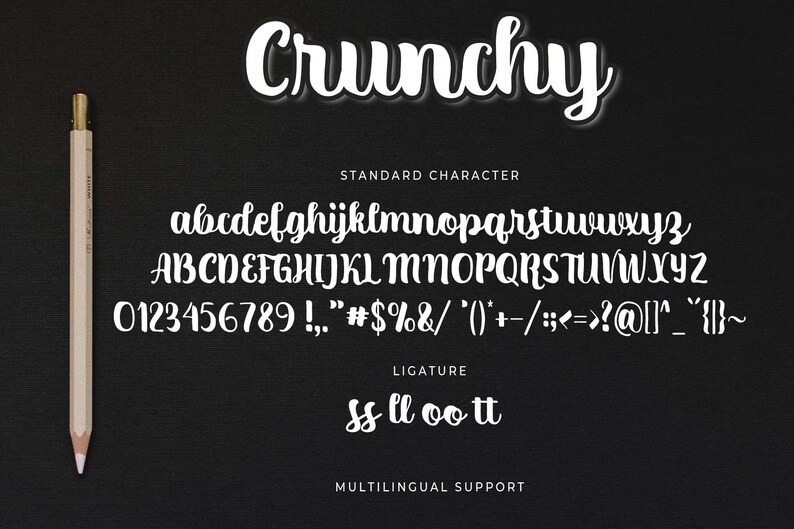 Crunchy Handwritten Font - Etsy