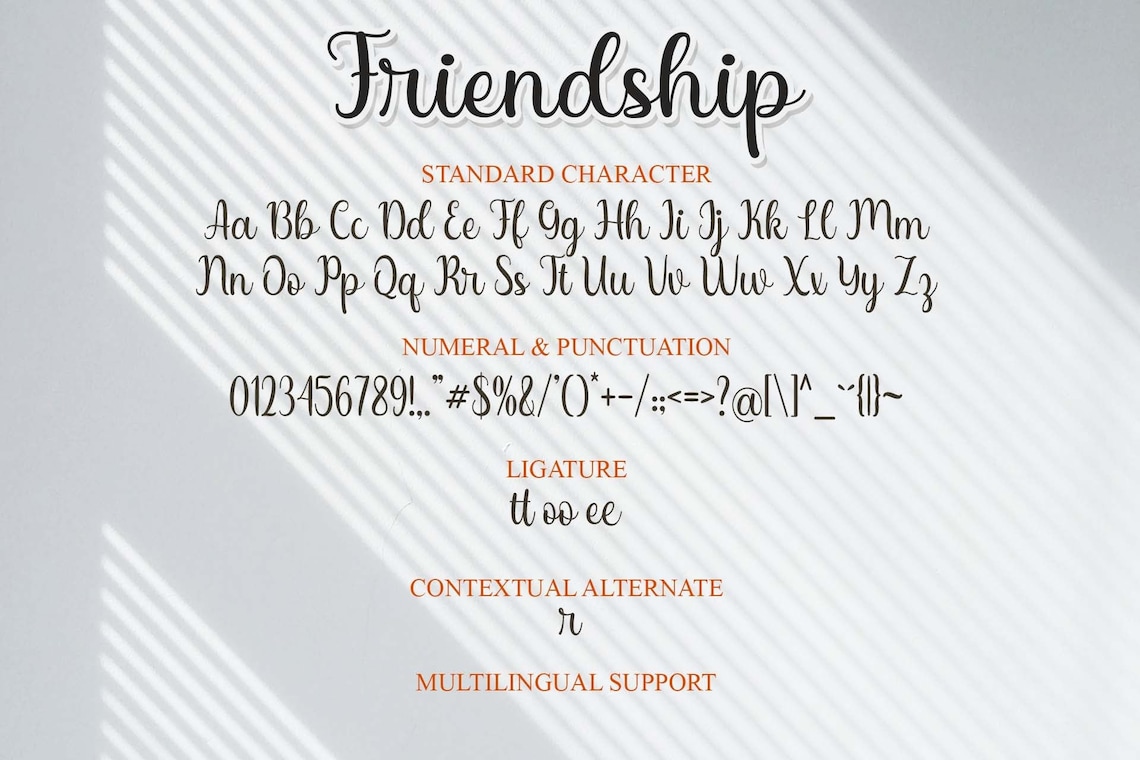 Friendship Handwritten Font - Etsy