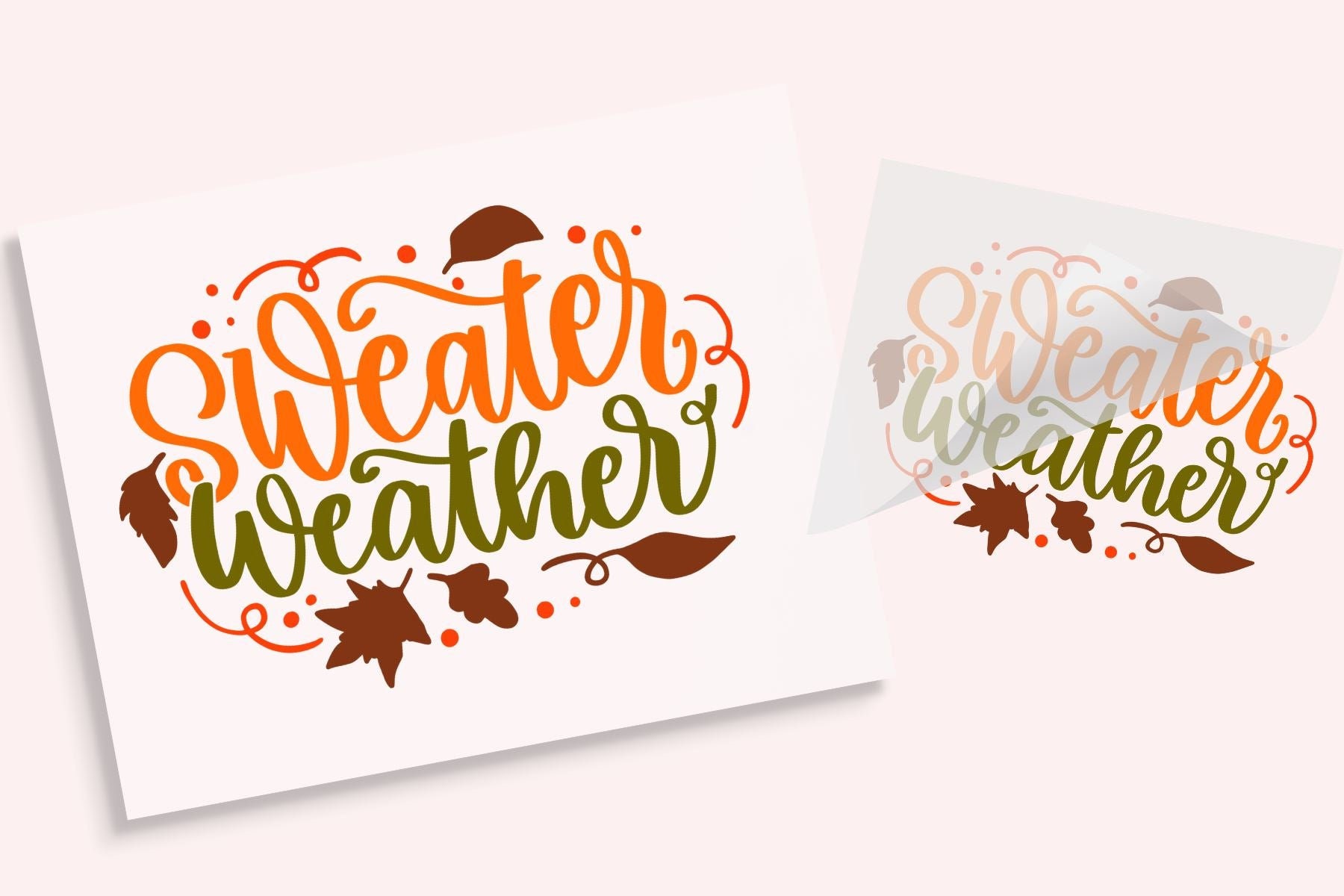 Sweater Weather Fall Iron on T Shirt Transfer Ready to Press Iron on ...