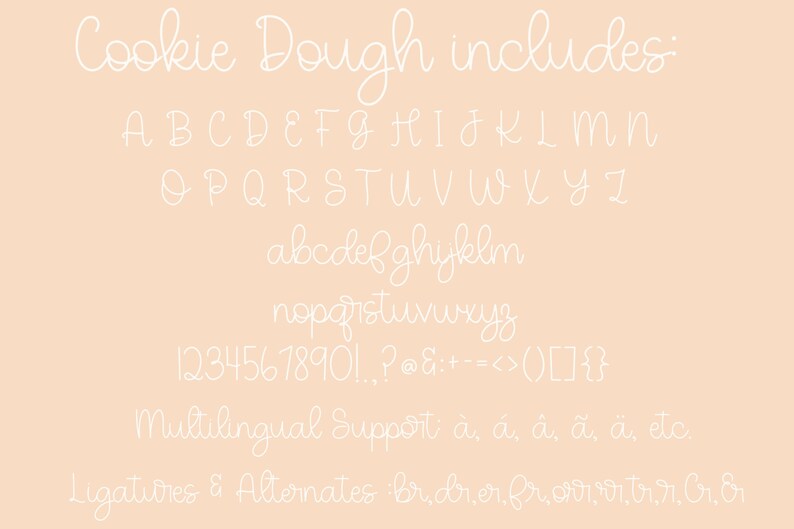 Cookie Dough: A Cute Handwritten Cursive Font - Etsy