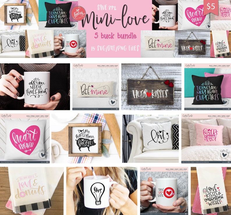 Mini Love SVG Bundle Commercial Use - Etsy