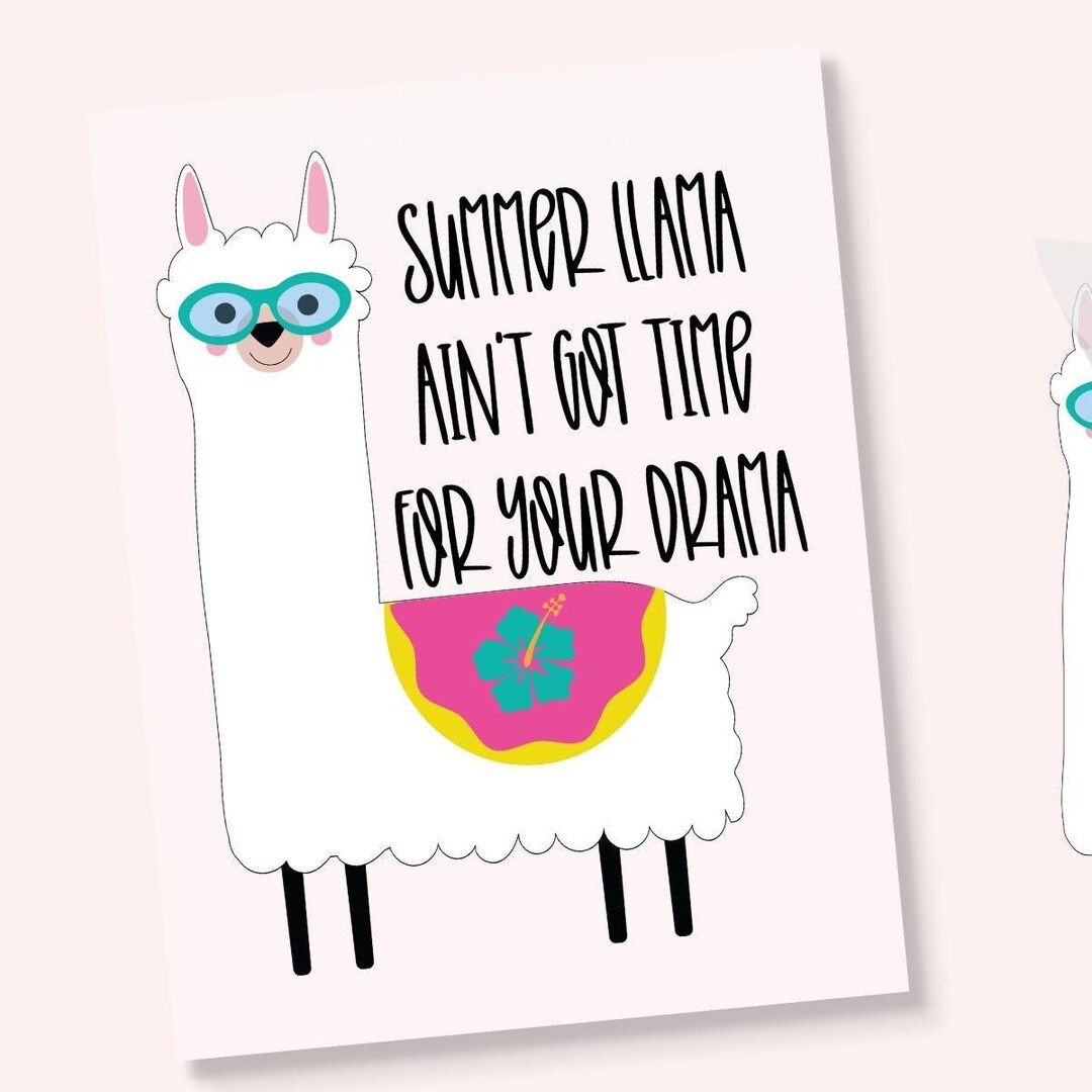 Summer Llama DTF Transfer Ready to Press Iron on Transfer 15 Seconds ...