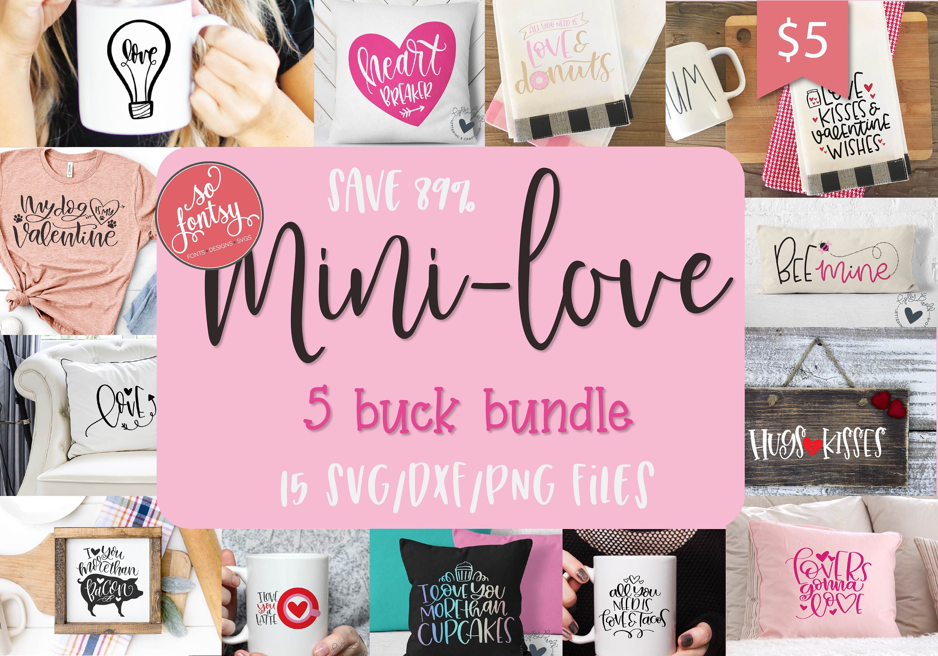 Mini Love SVG Bundle Commercial Use - Etsy