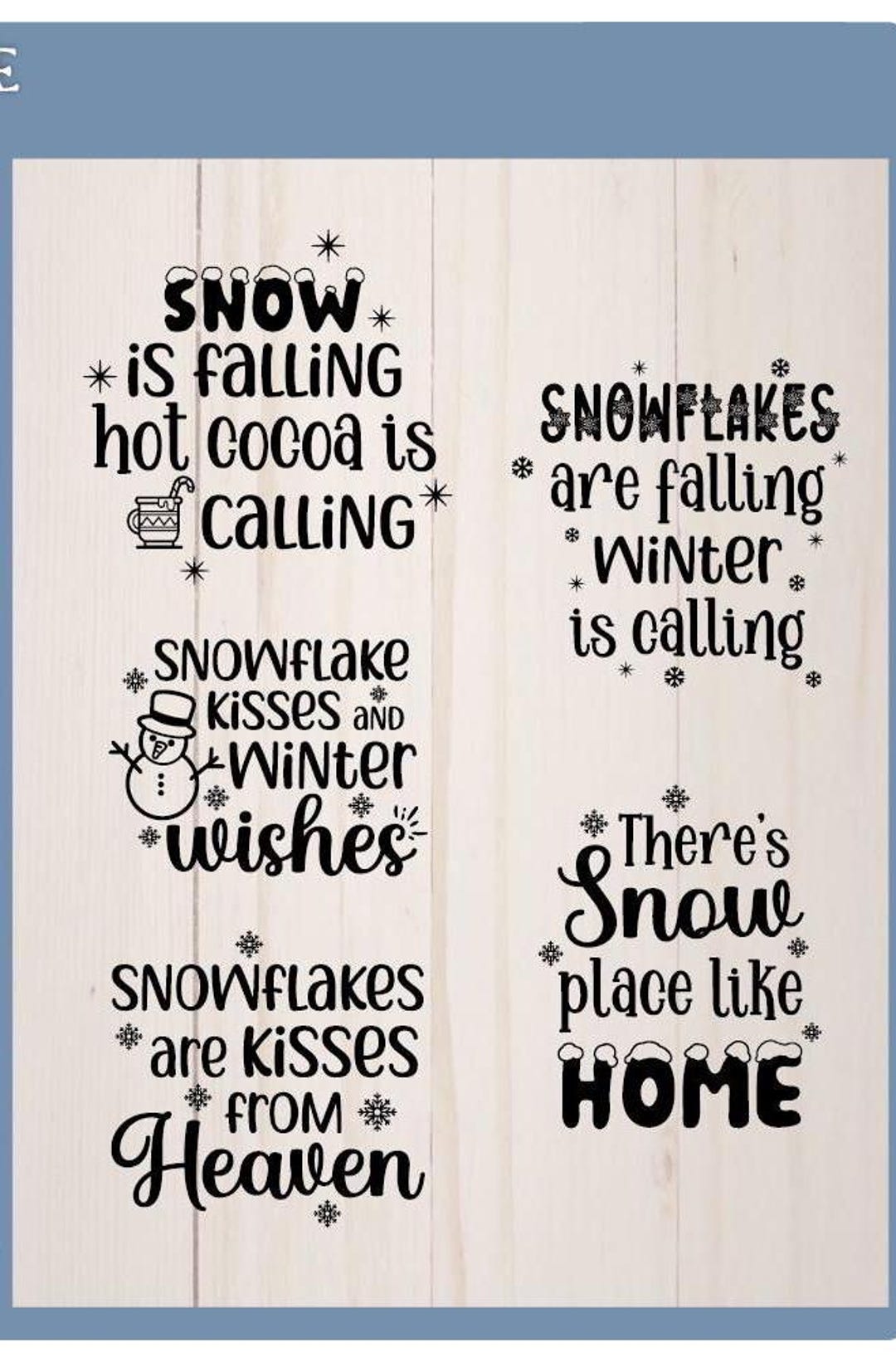 Winter Snow SVG Set 5 Winter Designs for DIY Projects, T-shirts, and ...
