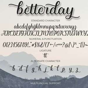 Betterday Calligraphy Font - Etsy