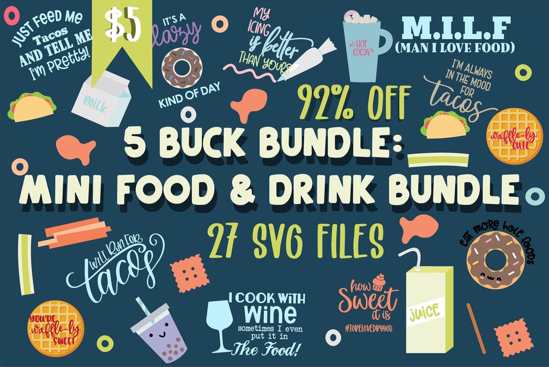 Mini Food and Drink SVG Bundle Commercial Use - Etsy