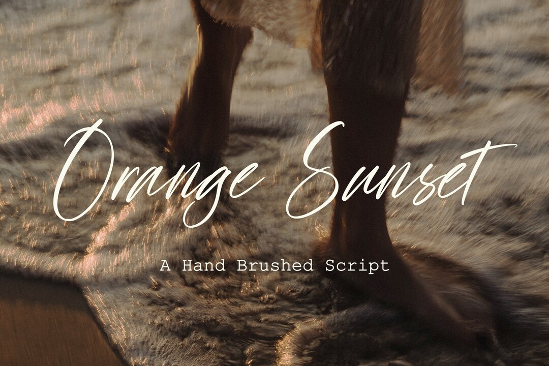 Orange Sunset Font Hand Brushed Script - Etsy