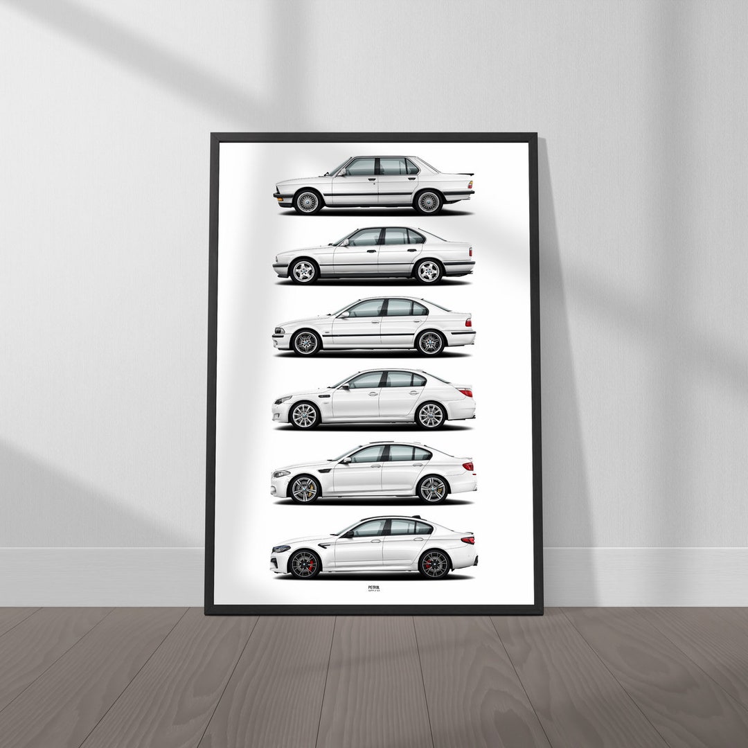BMW M5 Poster Evolution Generations - Etsy UK