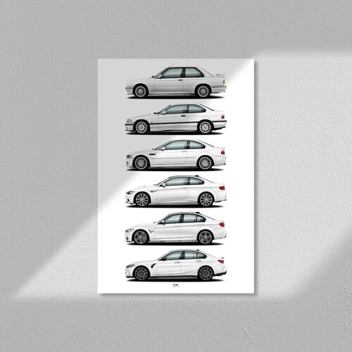 BMW M3 Poster Evolution Timeline Generations - Etsy