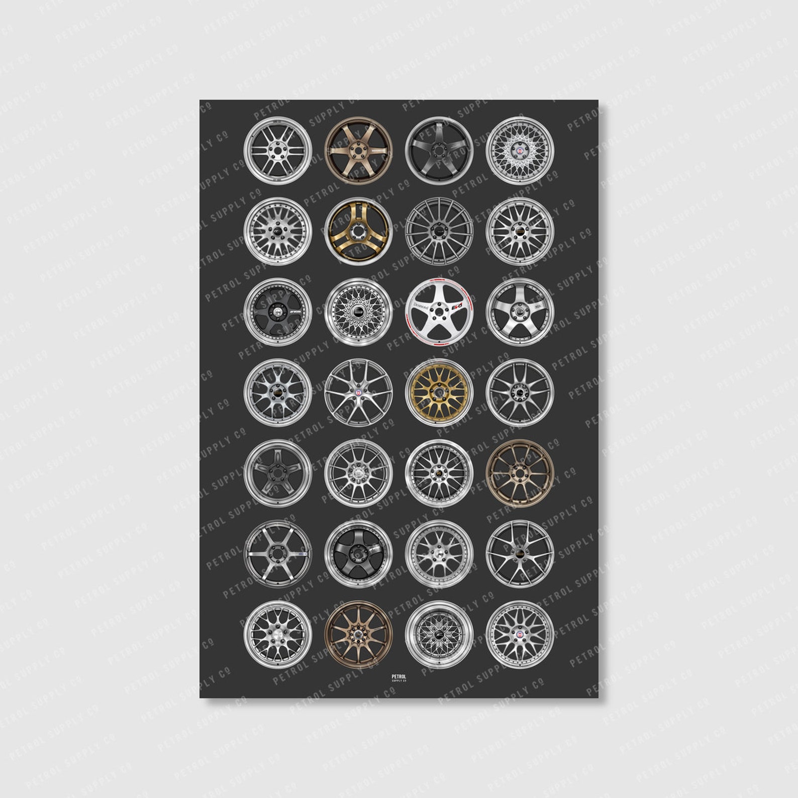 Modern Classic Wheels Poster - Timeless Japanese and European Wheels ...