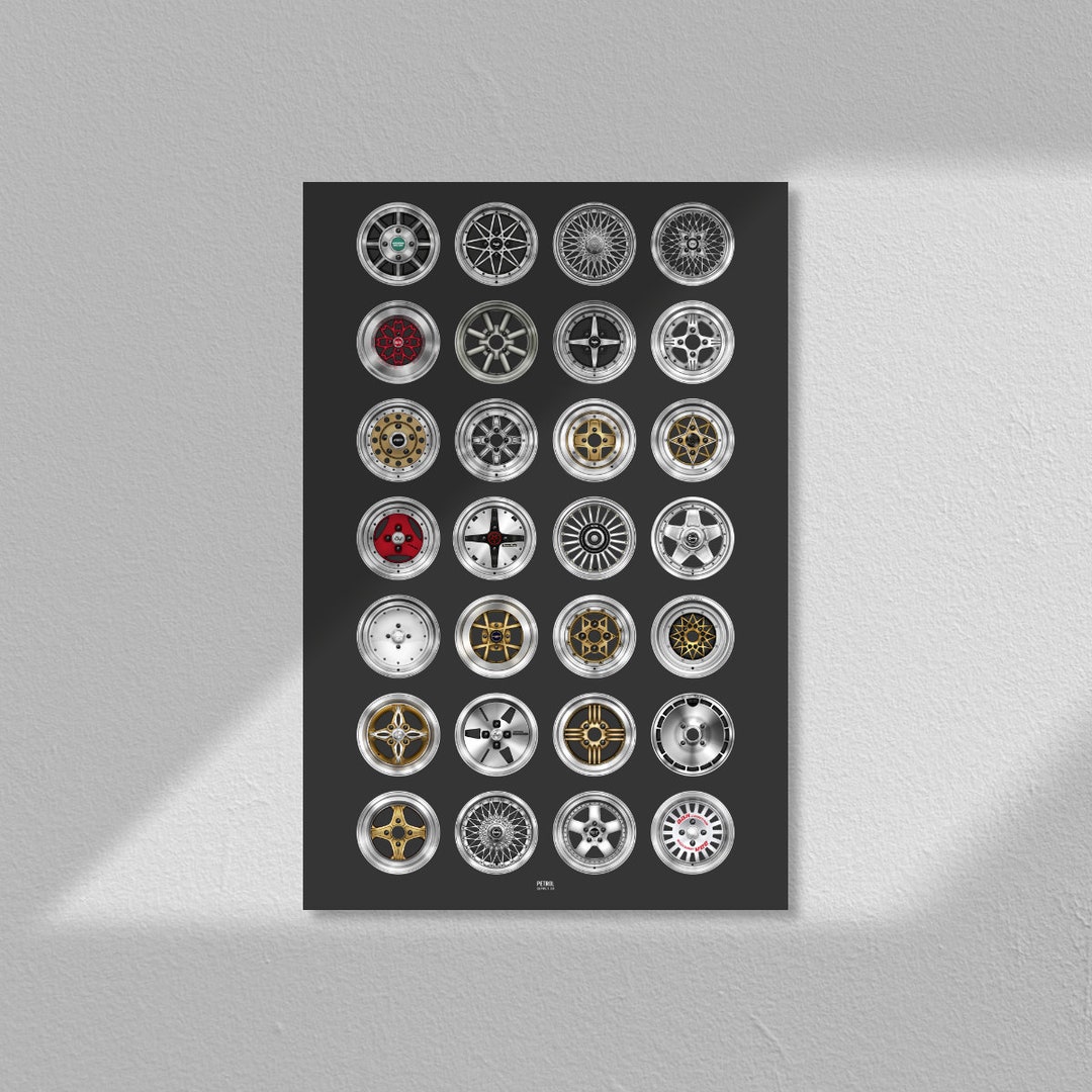 Vintage Wheels Poster Classic Japanese and European Wheels - Etsy