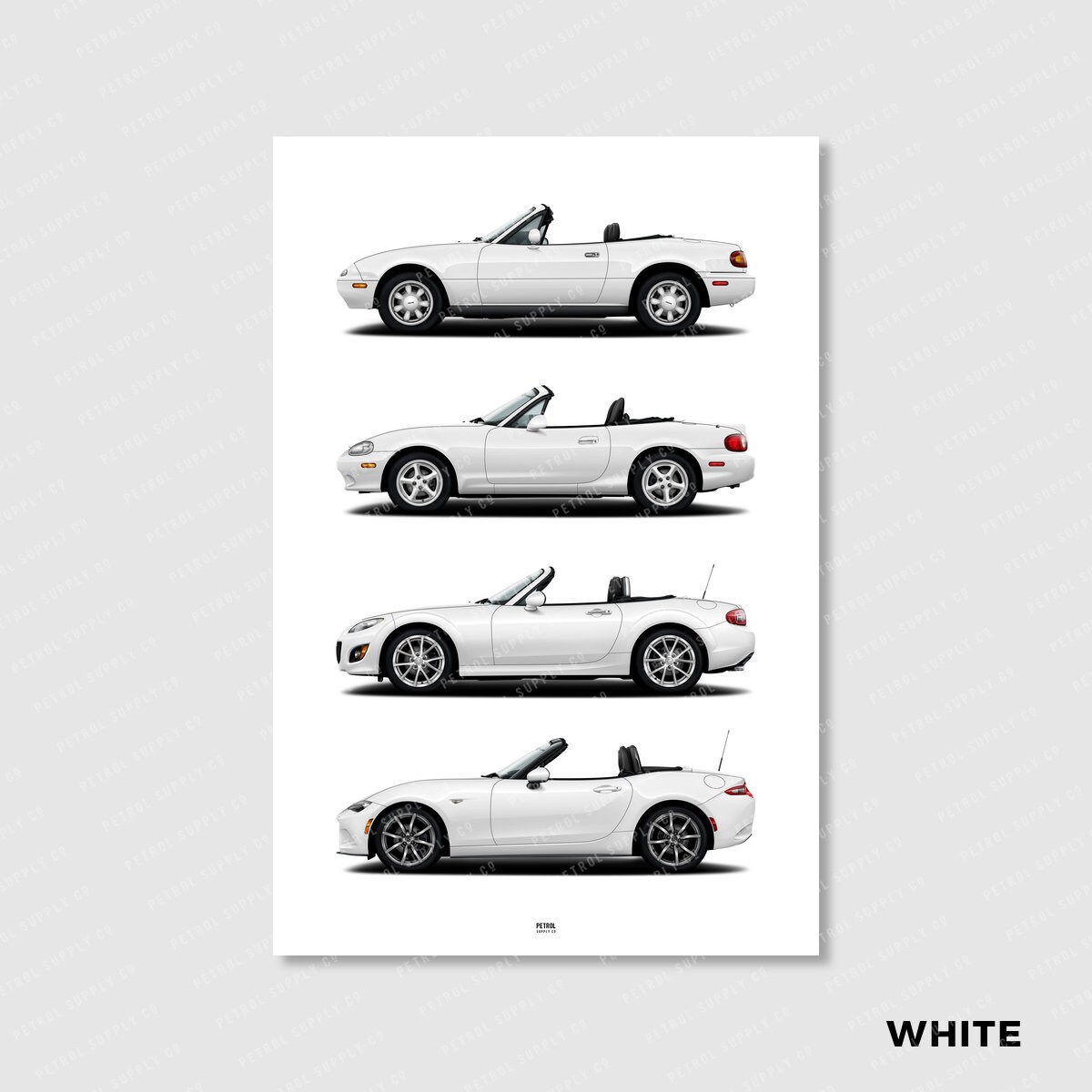 Mazda MX-5 Miata Poster Evolution Generations - Etsy