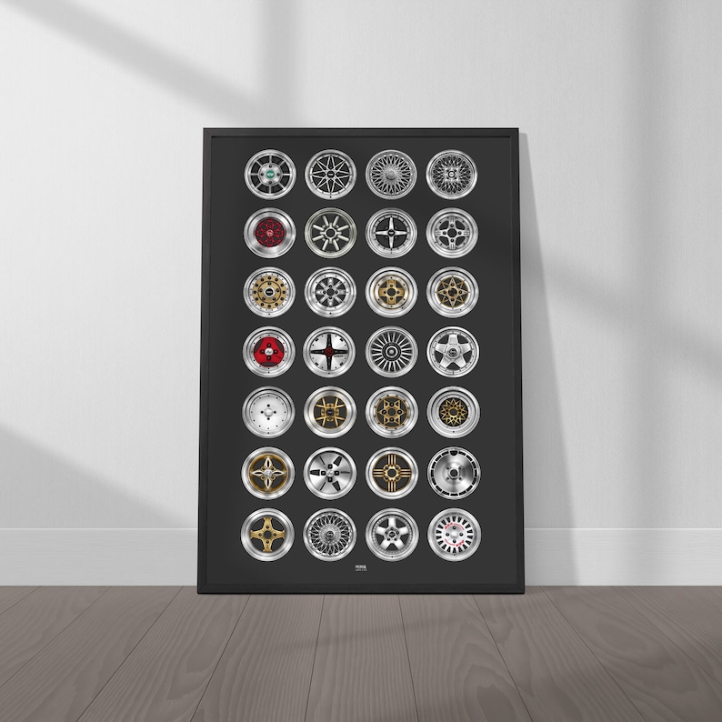 Vintage Wheels Poster - Classic Japanese and European Wheels Print - Etsy