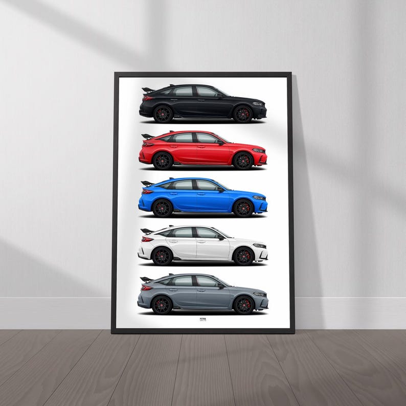 Honda Civic Type R (FL5) Colors Poster- Wall Art for Car Enthusiasts - Etsy