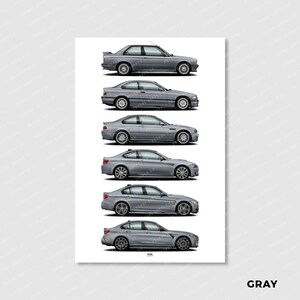 BMW M3 Evolution Generations Poster - Etsy