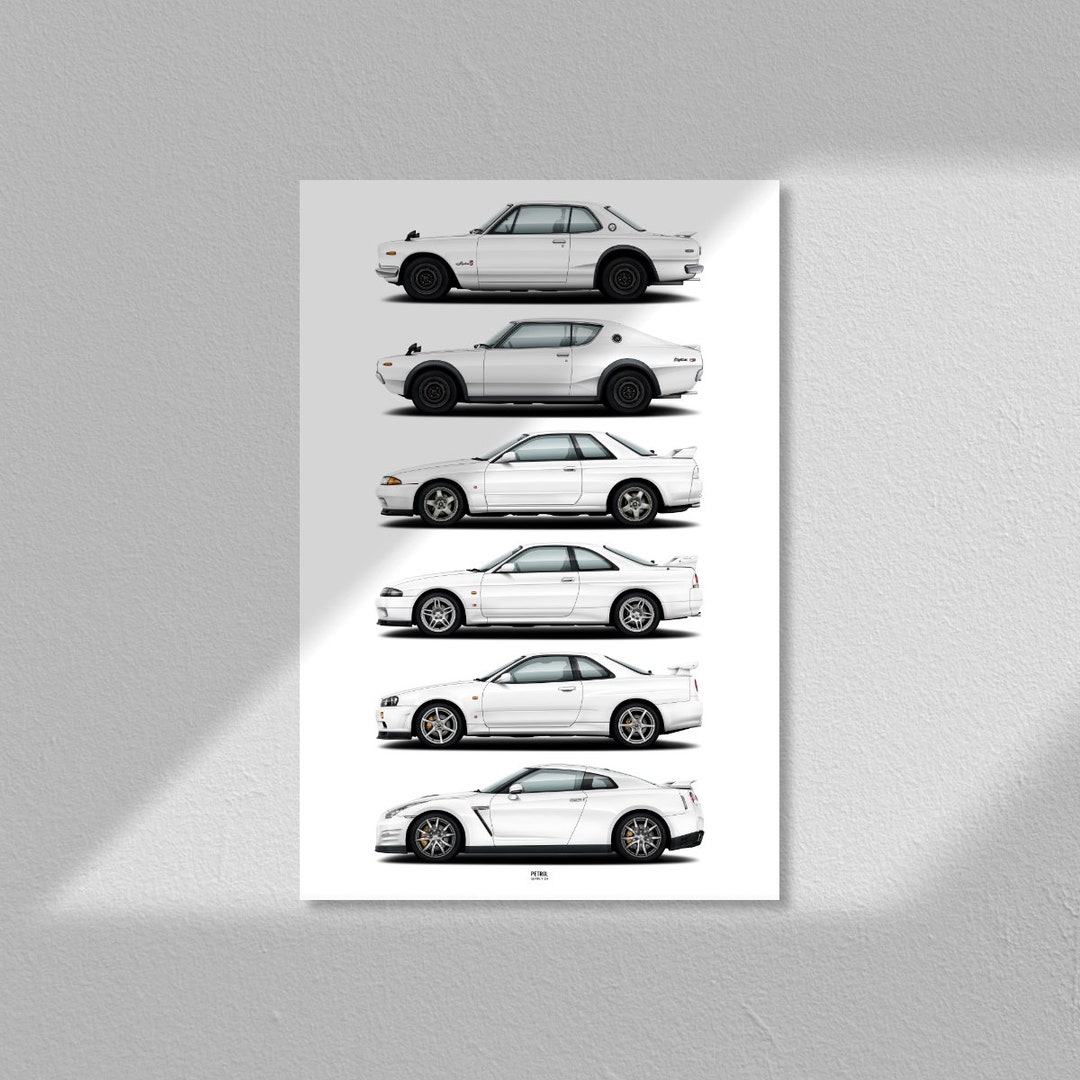 Nissan GT-R Evolution Poster KPGC10 KPGC110 R32 R33 R34 - Etsy