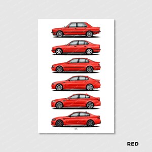 BMW M5 Poster Evolution Generations - Etsy UK