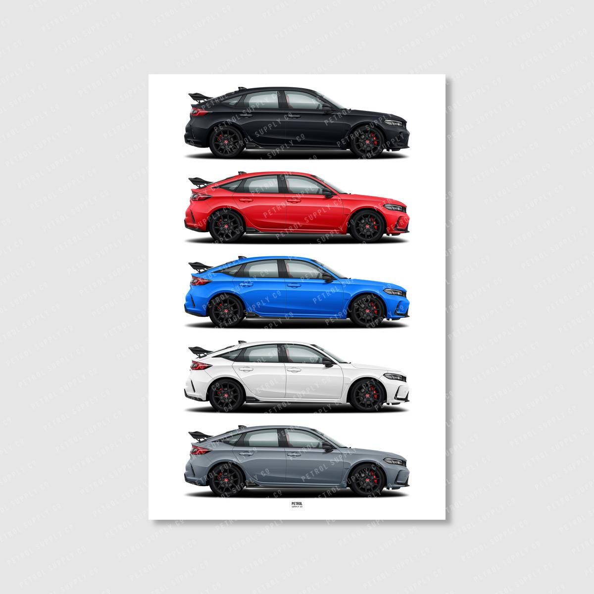 Honda Civic Type R (FL5) Colors Poster - Etsy