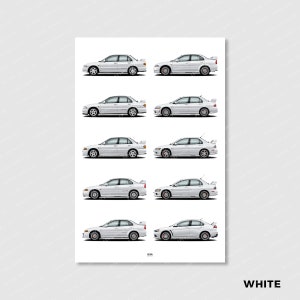 Mitsubishi Lancer Evo Poster Evolution Generations - Etsy