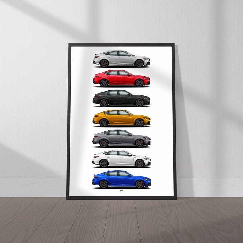 Acura Integra Type S (DE5) Colors Poster- Wall Art for Car Enthusiasts ...