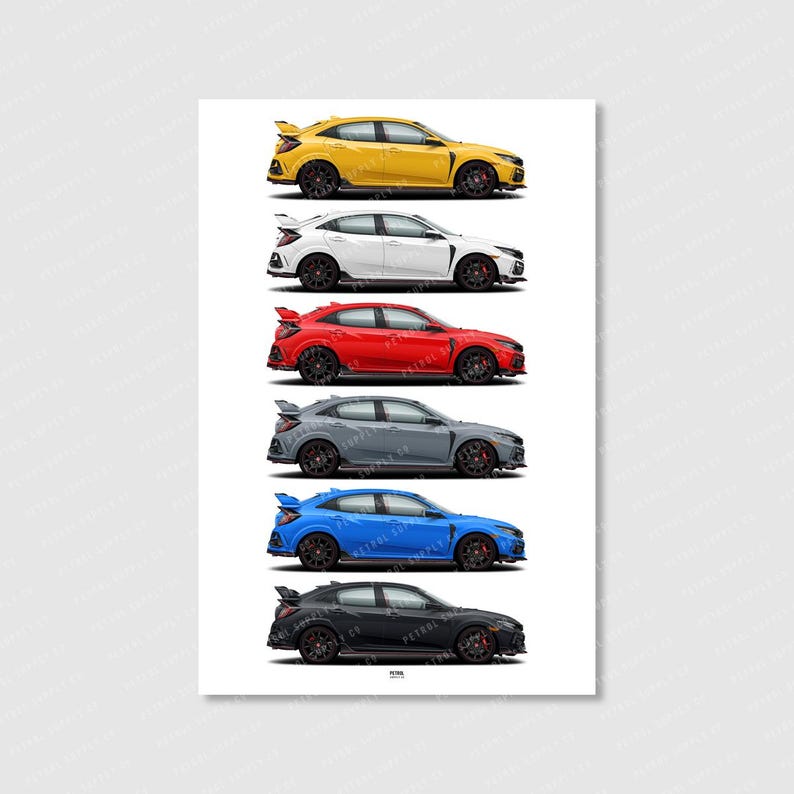 Honda Civic Type R (FK8) Colors Poster - Etsy