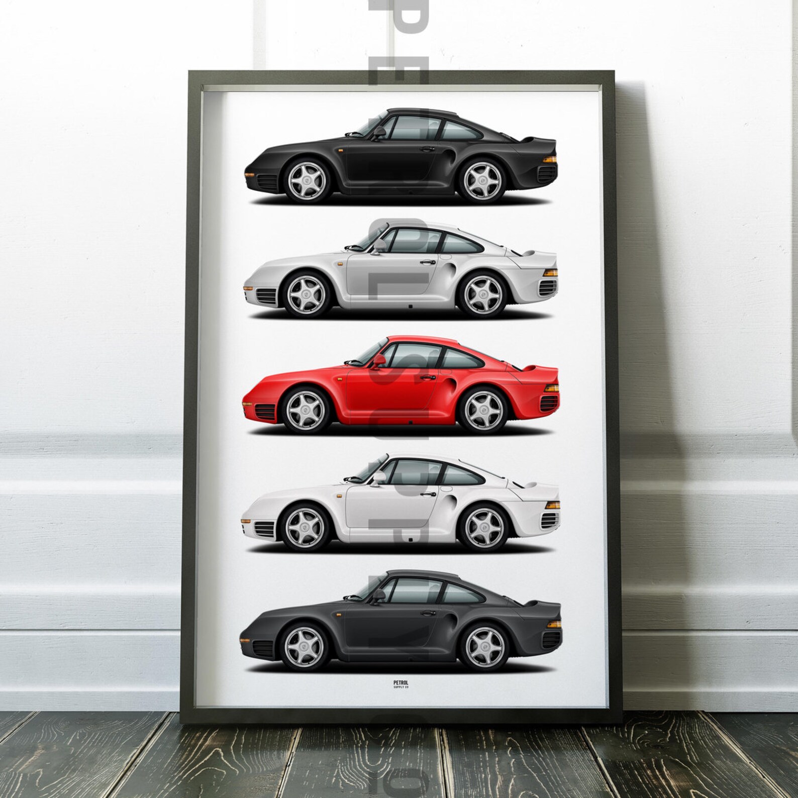 Porsche 959 Colors Poster - Etsy