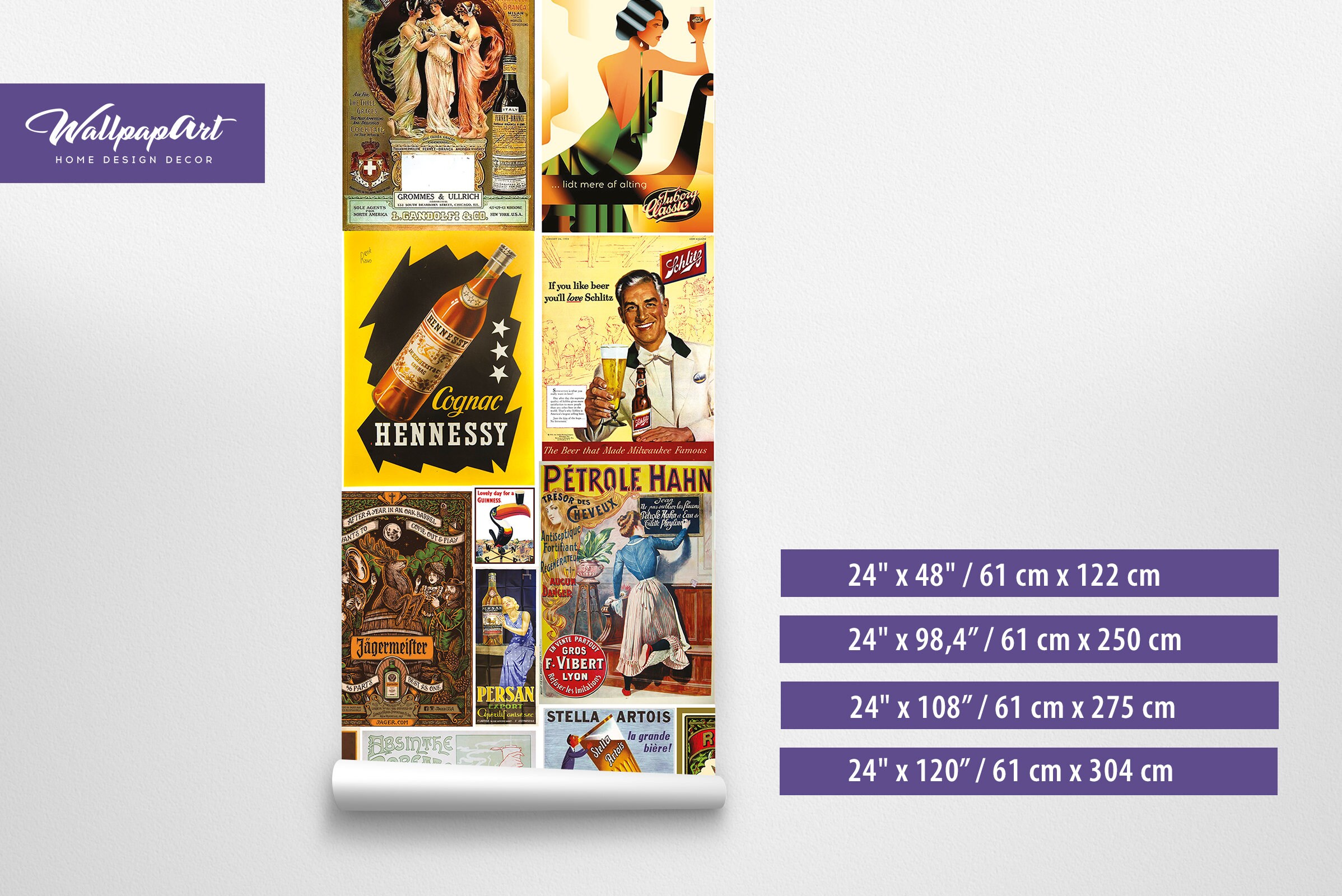 Vintage Drinks Collage Wallpaper - Spirit Advertising Posters Wall ...