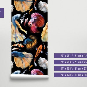 Fish Removable Wallpaper, Koi Fish Peel and Stick Wall Decal, Beta Fish ...